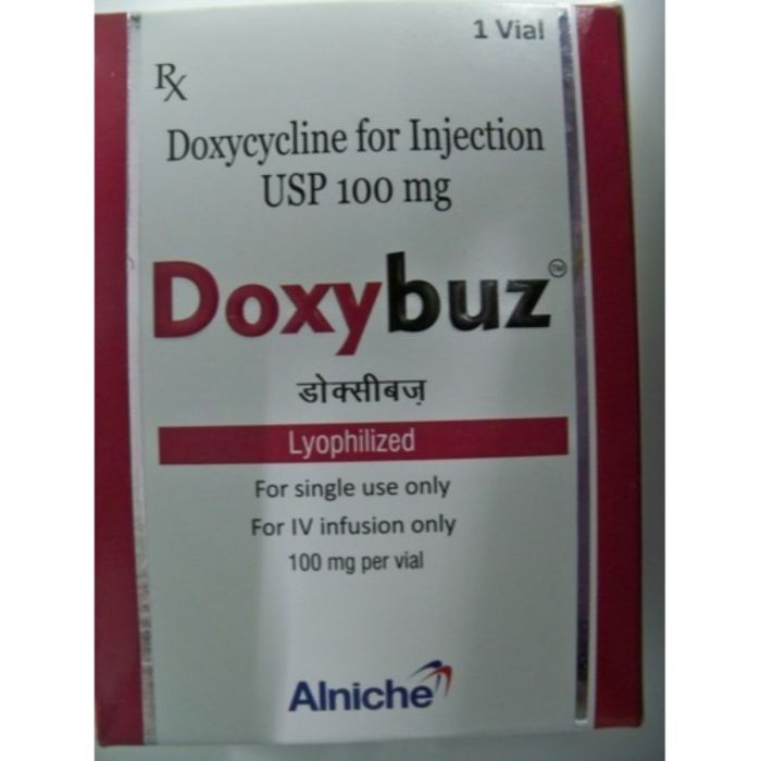 Doxybuz 100 Mg Injection | Doxycycline | Doxycycline | Side Effects