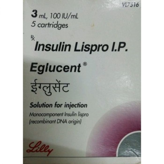 Eglucent Rapid 100 IU Solution for Injection | Humalog