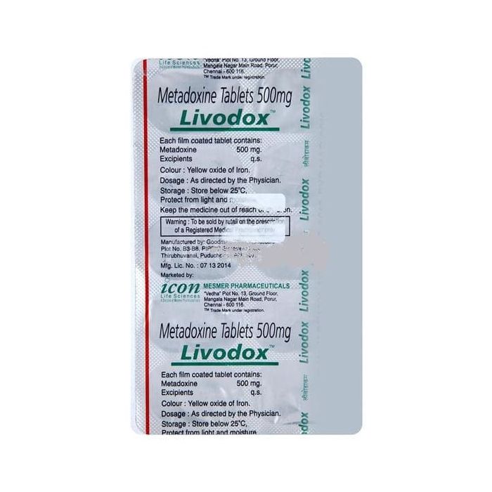 Livodox 500 Mg Tablet | Metadoxine | Side Effects | Dosage