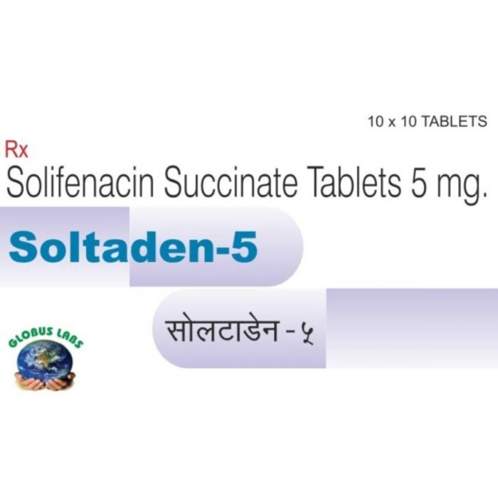 Soltaden 5 Mg Tablet | Solifenacin | Vesicare | Dosage