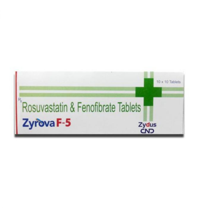 Zyrova F 5 Tablet | Fenofibrate + Rosuvastatin | Tricor+Crestor | Uses