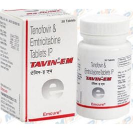 Tavin EM 300 Mg + 200 Mg Tablet | Emtricitabine + Tenofovir | Emtriva